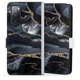 DeinDesign Galaxy S20 FE 5G Handy Klapph&uuml;lle Handyh&uuml;lle aus Kunst Leder wei&szlig; Flip Case Trends Glitzer Marble Sideflip mit Lasche