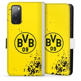 DeinDesign Galaxy S20 FE 5G Handy Klapph&uuml;lle Handyh&uuml;lle aus Kunst Leder wei&szlig; Flip Case Borussia Dortmund Borusse Official Licensed Product Sideflip mit Lasche