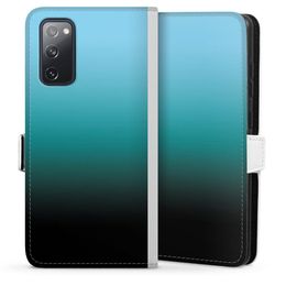 DeinDesign Galaxy S20 FE Handy Klapph&uuml;lle Handyh&uuml;lle aus Kunst Leder wei&szlig; Flip Case Ombre Black Two-Tone Sideflip mit Lasche