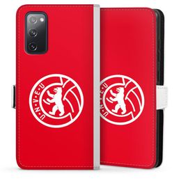 DeinDesign Galaxy S20 FE 5G Handy Klapph&uuml;lle Handyh&uuml;lle aus Kunst Leder wei&szlig; Flip Case Official Licensed Product 1. Fc Union Berlin Bear Sideflip mit Lasche