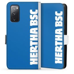 DeinDesign Galaxy S20 FE Handy Klapph&uuml;lle Handyh&uuml;lle aus Kunst Leder wei&szlig; Flip Case Blue Hertha Bsc Soccer Sideflip mit Lasche