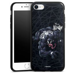 DeinDesign iPhone SE (2020) Handy Slim Case extra d&uuml;nn Silikon Handyh&uuml;lle schwarz H&uuml;lle Spiderman Marvel Venom Silikon Slim Case