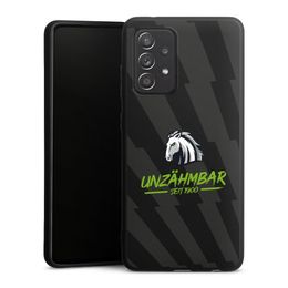 DeinDesign Galaxy A52s 5G Handy Premium Silikon H&uuml;lle Handyh&uuml;lle schwarz Case Horse Borussia M&ouml;nchengladbach Official Licensed Product Silikon Premium Case