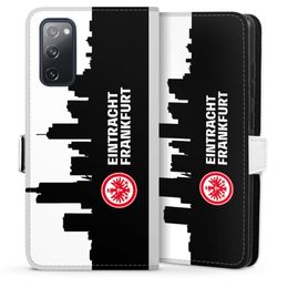 DeinDesign Galaxy S20 FE Handy Klapph&uuml;lle Handyh&uuml;lle aus Kunst Leder wei&szlig; Flip Case Official Licensed Product Sge Eintracht Frankfurt Sideflip mit Lasche