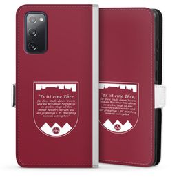 DeinDesign Galaxy S20 FE 5G Handy Klapph&uuml;lle Handyh&uuml;lle aus Kunst Leder wei&szlig; Flip Case 1. Fc N&uuml;rnberg Bundesliga Merchandise Sideflip mit Lasche