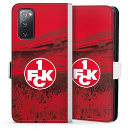 DeinDesign Galaxy S20 FE 5G Handy Klapph&uuml;lle Handyh&uuml;lle aus Kunst Leder wei&szlig; Flip Case 1. Fck 1. Fc Kaiserslautern Official Licensed Product Sideflip mit Lasche