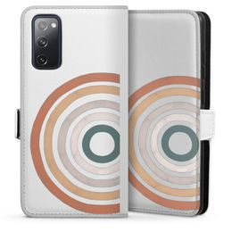 DeinDesign Galaxy S20 FE 5G Handy Klapph&uuml;lle Handyh&uuml;lle aus Kunst Leder wei&szlig; Flip Case Rainbow Circle Water Colour Sideflip mit Lasche