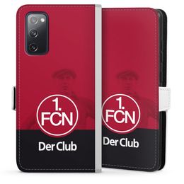 DeinDesign Galaxy S20 FE Handy Klapph&uuml;lle Handyh&uuml;lle aus Kunst Leder wei&szlig; Flip Case Official Licensed Product Der Club 1. Fc N&uuml;rnberg Sideflip mit Lasche