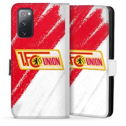 DeinDesign Galaxy S20 FE Handy Klapph&uuml;lle Handyh&uuml;lle aus Kunst Leder wei&szlig; Flip Case 1. Fc Union Berlin Logo Official Licensed Product Sideflip mit Lasche