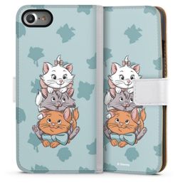 DeinDesign iPhone SE (2020) Handy Klapph&uuml;lle Handyh&uuml;lle aus Kunst Leder wei&szlig; Flip Case Aristocats Cat Disney Sideflip mit Lasche