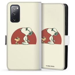 DeinDesign Galaxy S20 FE Handy Klapph&uuml;lle Handyh&uuml;lle aus Kunst Leder wei&szlig; Flip Case Snoopy Kindheit Official Licensed Product Sideflip mit Lasche