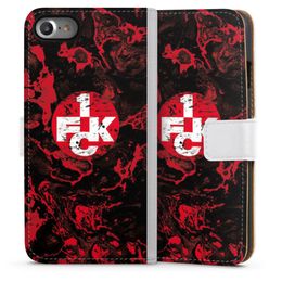 DeinDesign iPhone SE (2020) Handy Klapph&uuml;lle Handyh&uuml;lle aus Kunst Leder wei&szlig; Flip Case 1. Fc Kaiserslautern 1. Fck Logo Sideflip mit Lasche