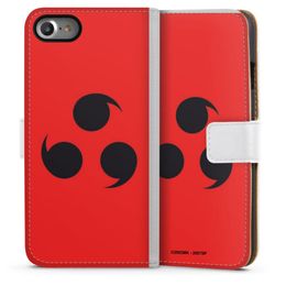 DeinDesign iPhone SE (2020) Handy Klapph&uuml;lle Handyh&uuml;lle aus Kunst Leder wei&szlig; Flip Case Official Licensed Product Sharingan Naruto Shippuden Sideflip mit Lasche