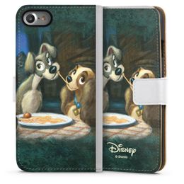 DeinDesign iPhone SE (2020) Handy Klapph&uuml;lle Handyh&uuml;lle aus Kunst Leder wei&szlig; Flip Case Official Licensed Product Lady And The Tramp Disney Sideflip mit Lasche