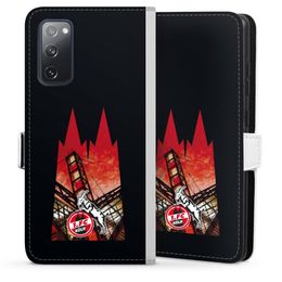 DeinDesign Galaxy S20 FE 5G Handy Klapph&uuml;lle Handyh&uuml;lle aus Kunst Leder wei&szlig; Flip Case 1. Fc K&ouml;ln Cologne Cathedral Official Licensed Product Sideflip mit Lasche
