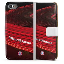 DeinDesign iPhone SE (2020) Handy Klapph&uuml;lle Handyh&uuml;lle aus Kunst Leder wei&szlig; Flip Case Fcb Stadium Fc Bayern M&uuml;nchen Sideflip mit Lasche