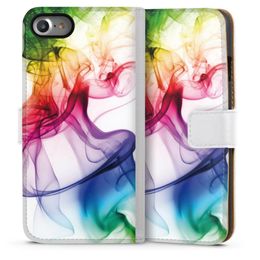 DeinDesign iPhone SE (2020) Handy Klapph&uuml;lle Handyh&uuml;lle aus Kunst Leder wei&szlig; Flip Case Colour Rainbow Water Sideflip mit Lasche