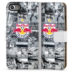 DeinDesign iPhone SE (2020) Handy Klapph&uuml;lle Handyh&uuml;lle aus Kunst Leder wei&szlig; Flip Case Red Bull Fc Red Bull Salzburg Salzburg Sideflip mit Lasche