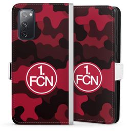 DeinDesign Galaxy S20 FE Handy Klapph&uuml;lle Handyh&uuml;lle aus Kunst Leder wei&szlig; Flip Case Logo 1. Fcn 1. Fc N&uuml;rnberg Sideflip mit Lasche