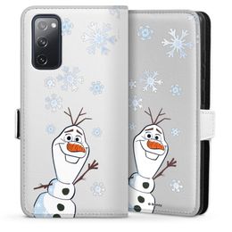 DeinDesign Galaxy S20 FE 5G Handy Klapph&uuml;lle Handyh&uuml;lle aus Kunst Leder wei&szlig; Flip Case Frozen Olaf Disney Frozen 2 Sideflip mit Lasche