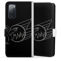 DeinDesign Galaxy S20 FE Handy Klapph&uuml;lle Handyh&uuml;lle aus Kunst Leder wei&szlig; Flip Case Adler Mannheim Sports Ice Hockey Sideflip mit Lasche