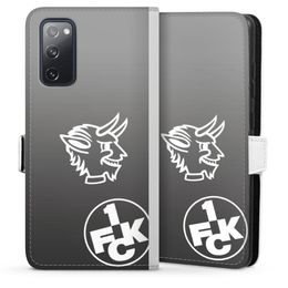 DeinDesign Galaxy S20 FE Handy Klapph&uuml;lle Handyh&uuml;lle aus Kunst Leder wei&szlig; Flip Case Logo 1. Fck 1. Fc Kaiserslautern Sideflip mit Lasche