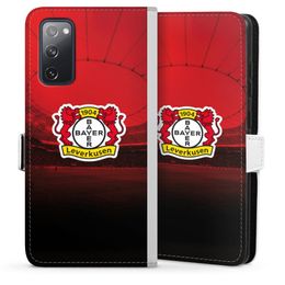 DeinDesign Galaxy S20 FE Handy Klapph&uuml;lle Handyh&uuml;lle aus Kunst Leder wei&szlig; Flip Case Bayer 04 Leverkusen Official Licensed Product Stadium Sideflip mit Lasche