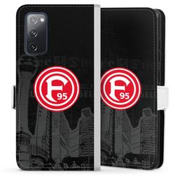 DeinDesign Galaxy S20 FE 5G Handy Klapph&uuml;lle Handyh&uuml;lle aus Kunst Leder wei&szlig; Flip Case Official Licensed Product Logo Fortuna D&uuml;sseldorf Sideflip mit Lasche