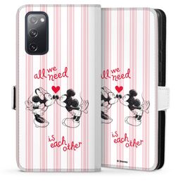 DeinDesign Galaxy S20 FE 5G Handy Klapph&uuml;lle Handyh&uuml;lle aus Kunst Leder wei&szlig; Flip Case Disney Love Sideflip mit Lasche