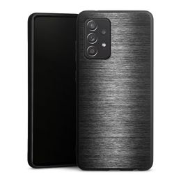DeinDesign Galaxy A52s 5G Handy Premium Silikon H&uuml;lle Handyh&uuml;lle schwarz Case Metal Anthracite Metallic Look Silikon Premium Case