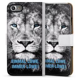 DeinDesign iPhone SE (2020) Handy Klapph&uuml;lle Handyh&uuml;lle aus Kunst Leder wei&szlig; Flip Case Tsv 1860 M&uuml;nchen Official Licensed Product Lion Sideflip mit Lasche