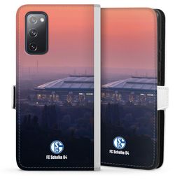 DeinDesign Galaxy S20 FE Handy Klapph&uuml;lle Handyh&uuml;lle aus Kunst Leder wei&szlig; Flip Case Official Licensed Product Stadium Fc Schalke 04 Sideflip mit Lasche