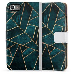DeinDesign iPhone SE (2020) Handy Klapph&uuml;lle Handyh&uuml;lle aus Kunst Leder wei&szlig; Flip Case Elisabeth Fredriksson Stone Gold & Copper Sideflip mit Lasche