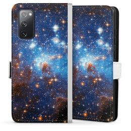 DeinDesign Galaxy S20 FE Handy Klapph&uuml;lle Handyh&uuml;lle aus Kunst Leder wei&szlig; Flip Case Weltall Galaxy Star Sideflip mit Lasche