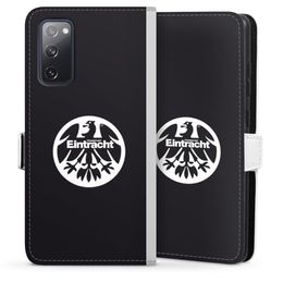 DeinDesign Galaxy S20 FE 5G Handy Klapph&uuml;lle Handyh&uuml;lle aus Kunst Leder wei&szlig; Flip Case Eintracht Frankfurt Logo Eagle Sideflip mit Lasche