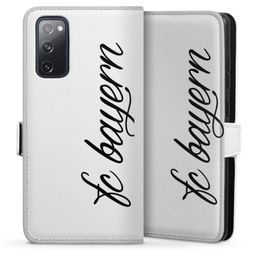 DeinDesign Galaxy S20 FE 5G Handy Klapph&uuml;lle Handyh&uuml;lle aus Kunst Leder wei&szlig; Flip Case Fcb Official Licensed Product Fc Bayern M&uuml;nchen Sideflip mit Lasche
