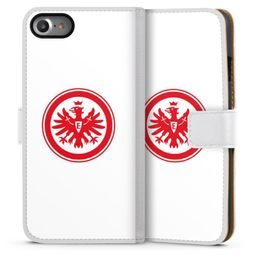 DeinDesign iPhone SE (2020) Handy Klapph&uuml;lle Handyh&uuml;lle aus Kunst Leder wei&szlig; Flip Case Eintracht Frankfurt Sge Official Licensed Product Sideflip mit Lasche