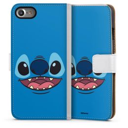 DeinDesign iPhone SE (2020) Handy Klapph&uuml;lle Handyh&uuml;lle aus Kunst Leder wei&szlig; Flip Case Official Licensed Product Lilo & Stitch Disney Sideflip mit Lasche