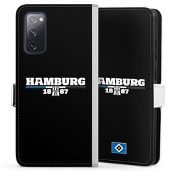 DeinDesign Galaxy S20 FE Handy Klapph&uuml;lle Handyh&uuml;lle aus Kunst Leder wei&szlig; Flip Case Official Licensed Product Hamburg Hsv Sideflip mit Lasche