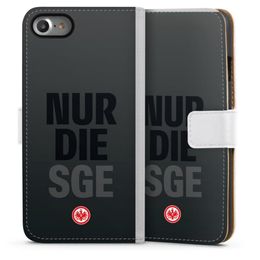 DeinDesign iPhone SE (2020) Handy Klapph&uuml;lle Handyh&uuml;lle aus Kunst Leder wei&szlig; Flip Case Sge Eintracht Frankfurt Official Licensed Product Sideflip mit Lasche