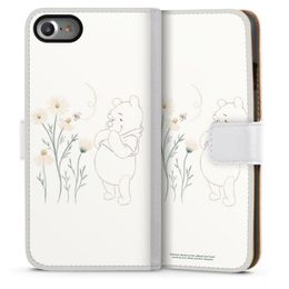 DeinDesign iPhone SE (2022) Handy Klapph&uuml;lle Handyh&uuml;lle aus Kunst Leder wei&szlig; Flip Case Disney Winnie The Pooh Bee Sideflip mit Lasche