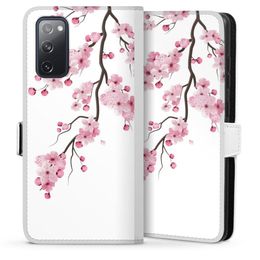 DeinDesign Galaxy S20 FE 5G Handy Klapph&uuml;lle Handyh&uuml;lle aus Kunst Leder wei&szlig; Flip Case Aisa Japan Cherry Blossom Sideflip mit Lasche