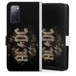 DeinDesign Galaxy S20 FE Handy Klapph&uuml;lle Handyh&uuml;lle aus Kunst Leder wei&szlig; Flip Case Rock Or Bust Official Licensed Product Acdc Sideflip mit Lasche