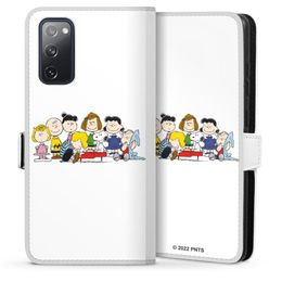 DeinDesign Galaxy S20 FE Handy Klapph&uuml;lle Handyh&uuml;lle aus Kunst Leder wei&szlig; Flip Case Merchandise Kindheit Peanuts Sideflip mit Lasche