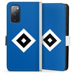 DeinDesign Galaxy S20 FE 5G Handy Klapph&uuml;lle Handyh&uuml;lle aus Kunst Leder wei&szlig; Flip Case Logo Hsv Hamburger Sv Sideflip mit Lasche