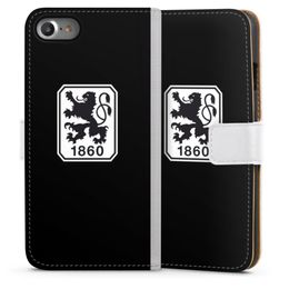 DeinDesign iPhone SE (2020) Handy Klapph&uuml;lle Handyh&uuml;lle aus Kunst Leder wei&szlig; Flip Case Tsv 1860 M&uuml;nchen Official Licensed Product Sechzger Sideflip mit Lasche