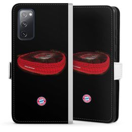 DeinDesign Galaxy S20 FE Handy Klapph&uuml;lle Handyh&uuml;lle aus Kunst Leder wei&szlig; Flip Case Fc Bayern M&uuml;nchen Fcb Official Licensed Product Stadium Sideflip mit Lasche