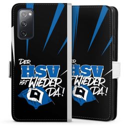 DeinDesign Galaxy S20 FE Handy Klapph&uuml;lle Handyh&uuml;lle aus Kunst Leder wei&szlig; Flip Case Ascent Hamburger Sv Hsv Sideflip mit Lasche