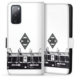 DeinDesign Galaxy S20 FE 5G Handy Klapph&uuml;lle Handyh&uuml;lle aus Kunst Leder wei&szlig; Flip Case Stadium Die Fohlen Borussia M&ouml;nchengladbach Sideflip mit Lasche