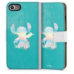 DeinDesign iPhone SE (2020) Handy Klapph&uuml;lle Handyh&uuml;lle aus Kunst Leder wei&szlig; Flip Case Official Licensed Product Lilo & Stitch Disney Sideflip mit Lasche